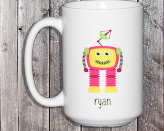 Robot mug | Etsy