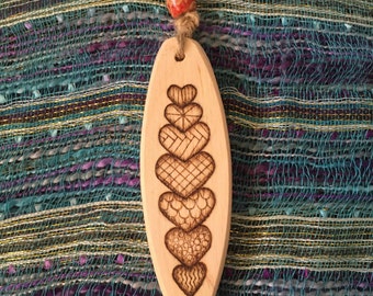 Crochet and Wood burned/pyrography pieces. by MagicMoonDesign