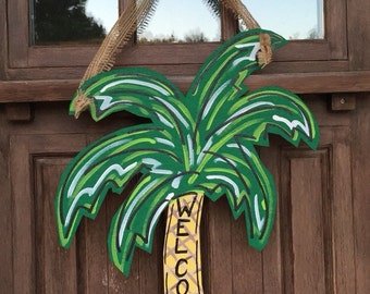 Palm tree door decor | Etsy