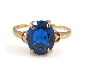 Blue spinel ring | Etsy