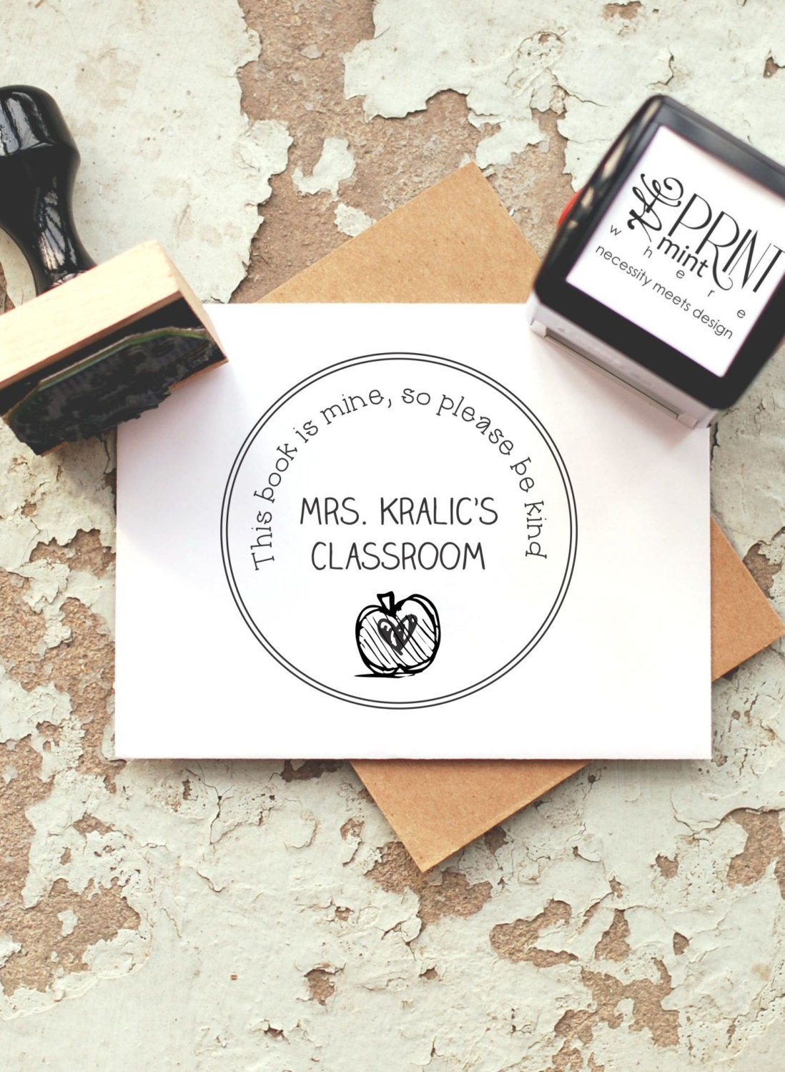 Teacher Stamp Custom Book Self-inking Stamp From by ThePrintMint