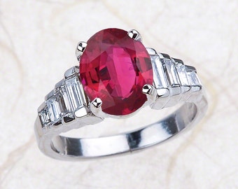 Lab grown ruby ring | Etsy