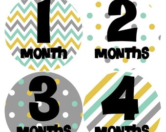Baby Month Stickers Baby Boy Gift Milestone by MonthsinMotion