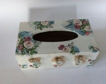 Unique decoupage tissue box related items | Etsy