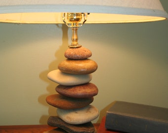 Items similar to Maine Stacked Stone Balance Rock Lamp on Etsy