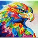 Hand Painted Impressionist Eagle Painting On Canvas Modern