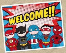Unique superhero welcome related items | Etsy