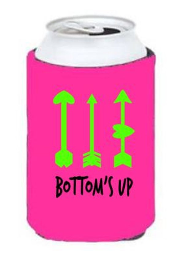 Items similar to Bottom's Up Can Cooler Text on two sides! Keep Your ...