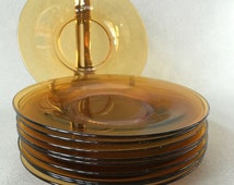 Unique amber glass plates related items | Etsy
