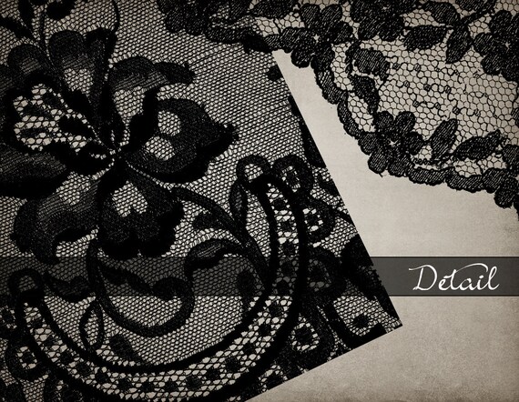 Black Lace Overlays transparent digital paper scrapbooking