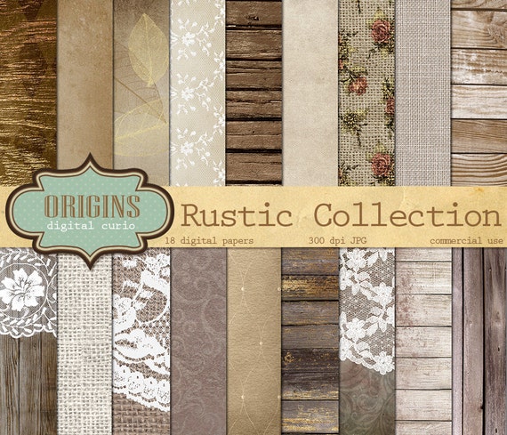 Rustic Digital Paper rustic wood by OriginsDigitalCurio on Etsy