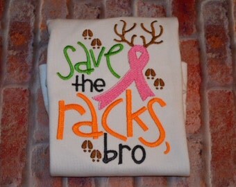 Items similar to Save the Racks Breast Cancer Awareness Black T-shirt ...