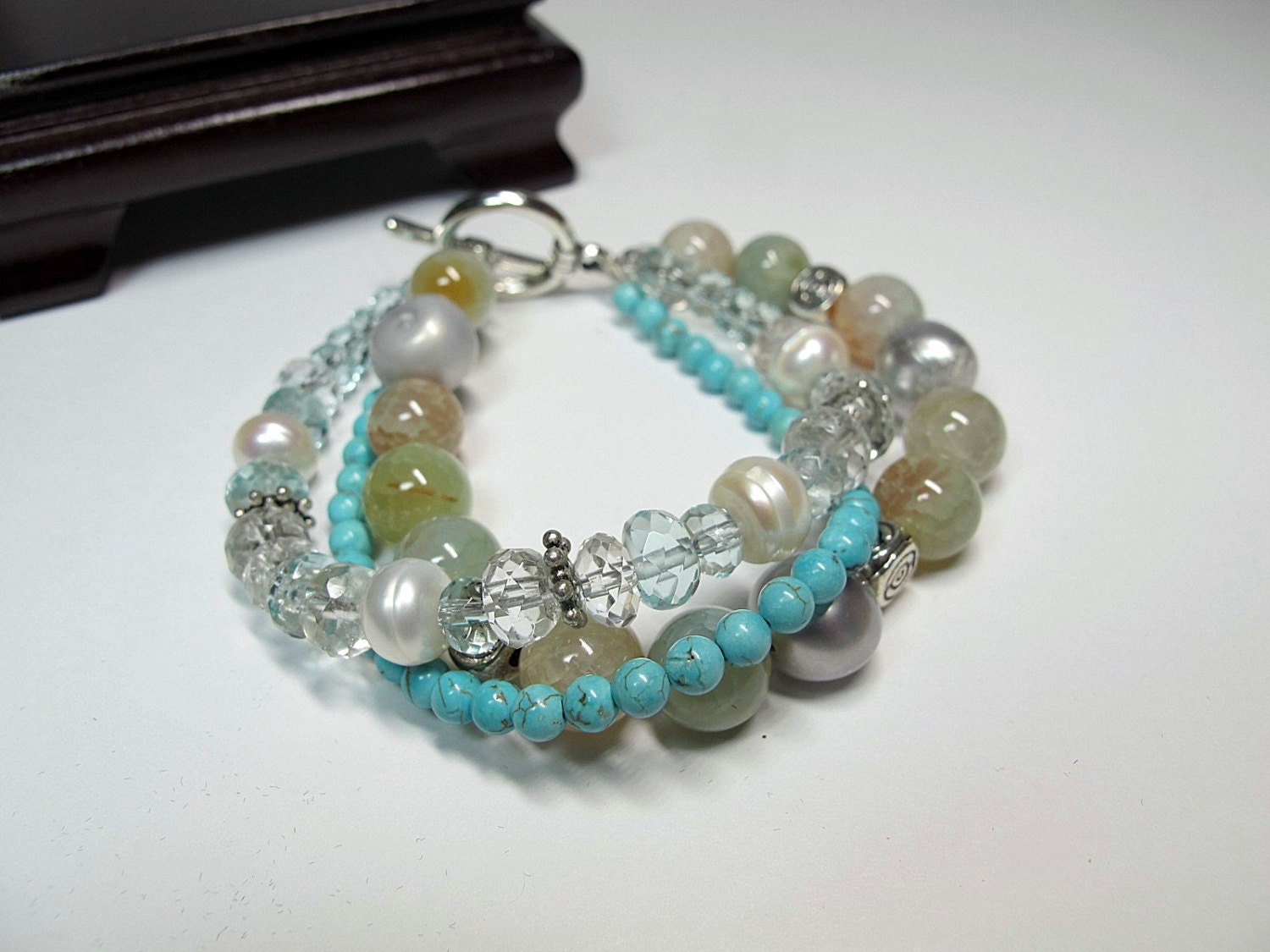 Multi strand bracelet Gemstone bracelet by TwinCreeksCharming