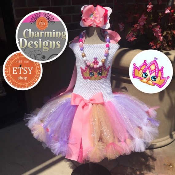 3 piece Tiara Shopkins Inspired TuTu dress with OTT Bow