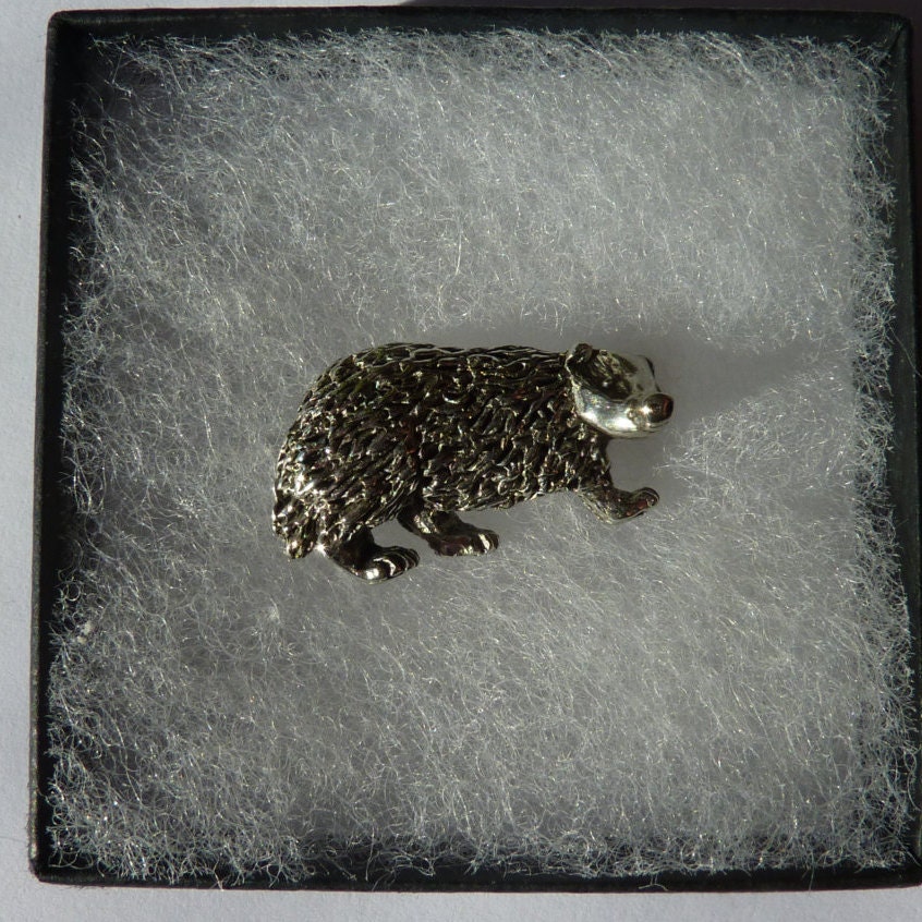 Badger Tie Pin Lapel pin animal Brooch pin badge small