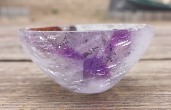 AMETHYST BOWL Natural Stone Hand Carved Gemstone by AandSCrystals
