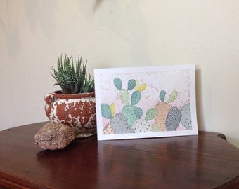 Items similar to Cactus Prickly Pear Valentine card on Etsy