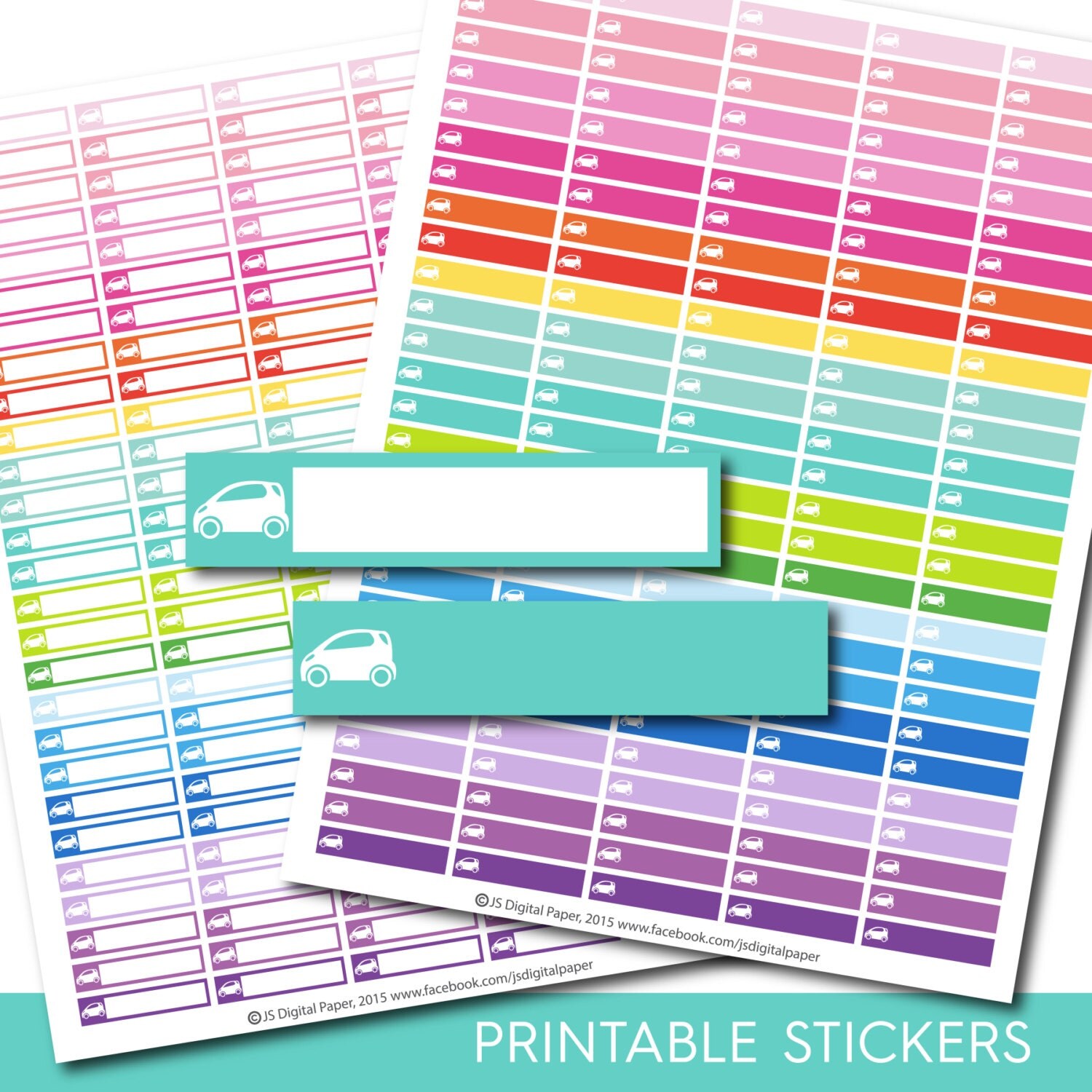 Car stickers Car planner stickers Car printable stickers