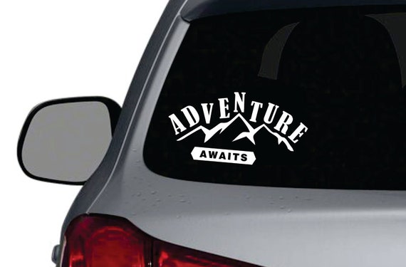 Items similar to ADVENTURE AWAITS Decal, Vinyl Sticker, Car Window ...