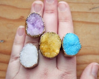 Rough gemstone ring | Etsy