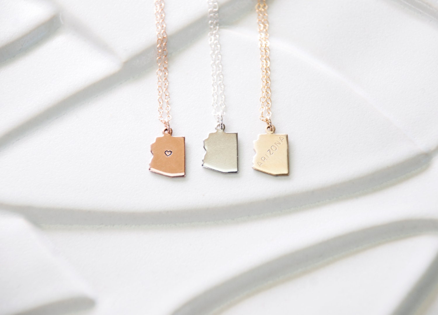 Arizona State Charm Necklace Gold Arizona Necklace by FreshyFig