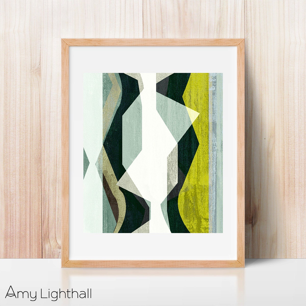 modern mid century Graphic art neutral colors geometric