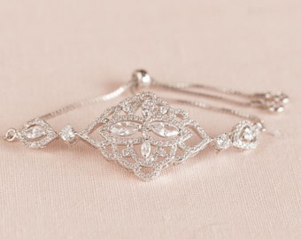 Rose Gold Bridal bracelet Pearl wedding jewelry by CrystalAvenues