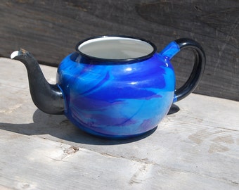 Blue enamel teapot | Etsy
