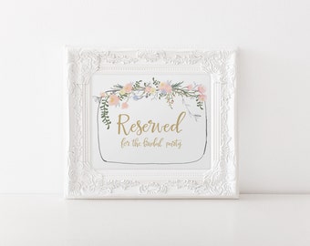 Floral reserved sign | Etsy