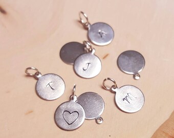 Silver initial necklace | Etsy