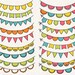 Bunting Banner Clip Art. Hand Drawn Birthday Bunting Banner.