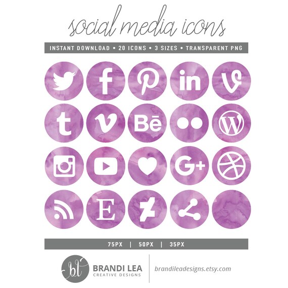 Purple Social Media Icons