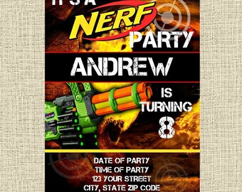 Nerf invite | Etsy