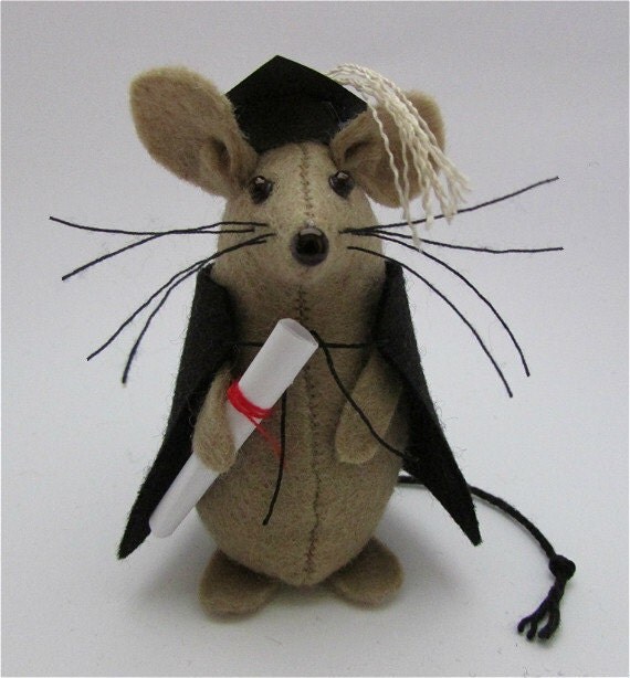 Graduation Mouse Felt Mice Felt Mouse by AllThingsMice on Etsy
