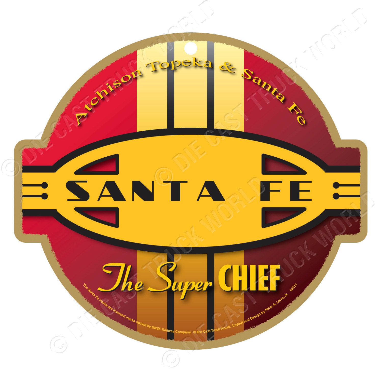 Santa Fe Railroad Logo Wood Plaque / Sign
