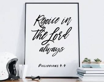 Items similar to Rejoice in the Lord Always - Bible Print / Scripture ...