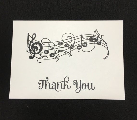Music Notes Note or Thank You cards Set of 10