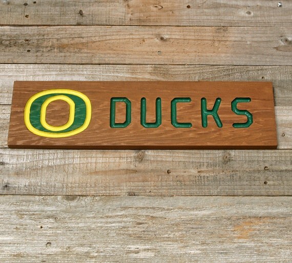 Items similar to University of Oregon Ducks Wood Sign - Cedar Finished ...