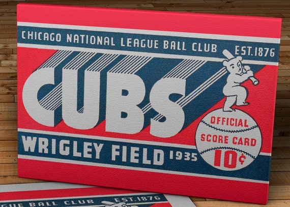 1935 Vintage Chicago Cubs Scorecard Wrigley Field Canvas