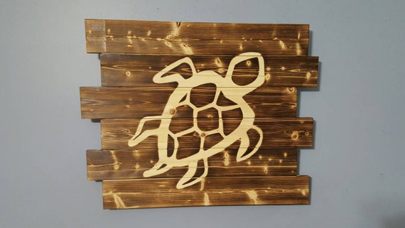Turtle Wall Art Wood Burning Animal Wall by UpstatePalletDesigns