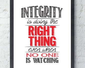 Integrity quote | Etsy