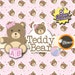 Teddy Bear Digital Paper Clipart Pink : TEDDY BEAR