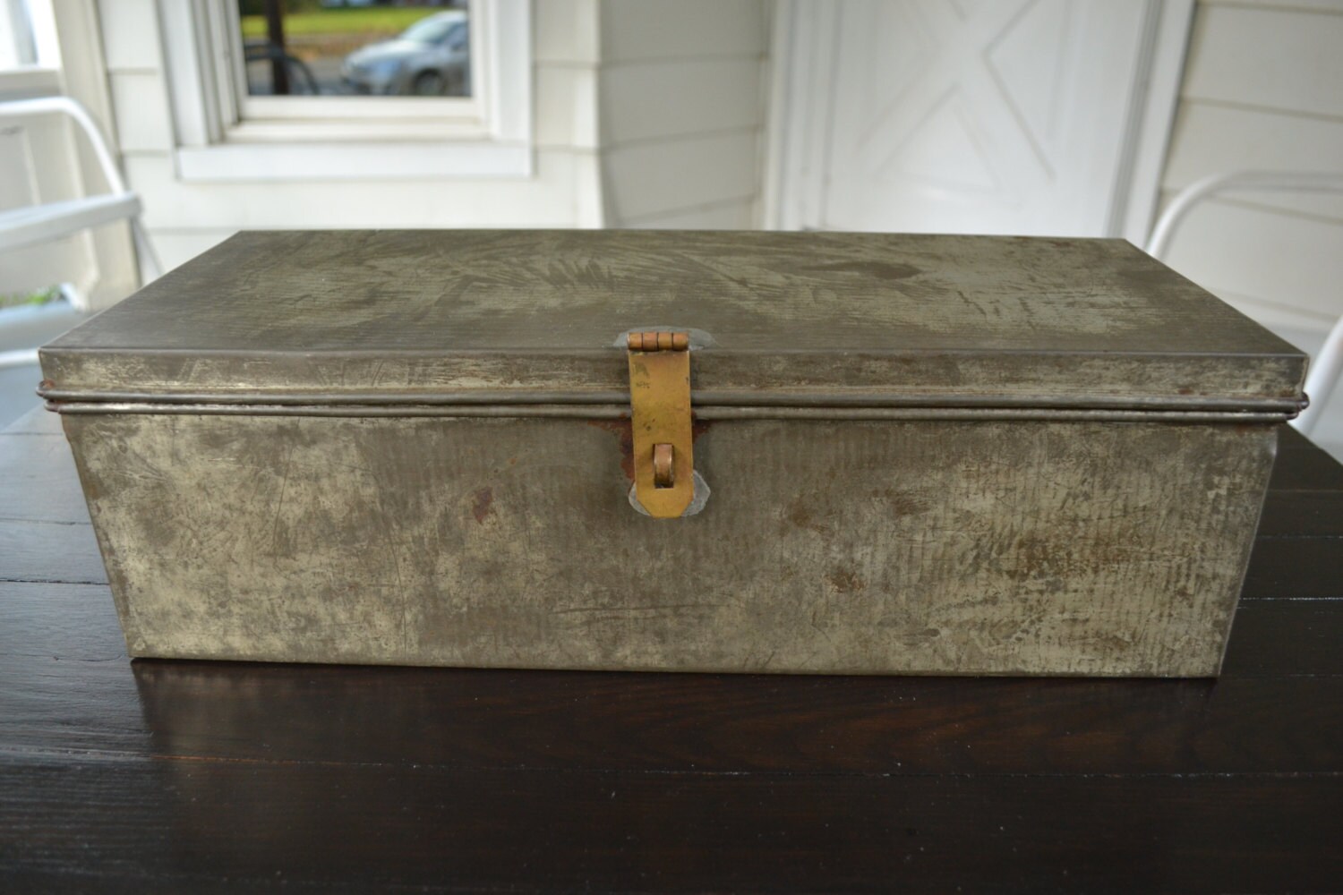 Steel Victorian Shoe Box, Industrial, Document, Wedding Card Holder ...