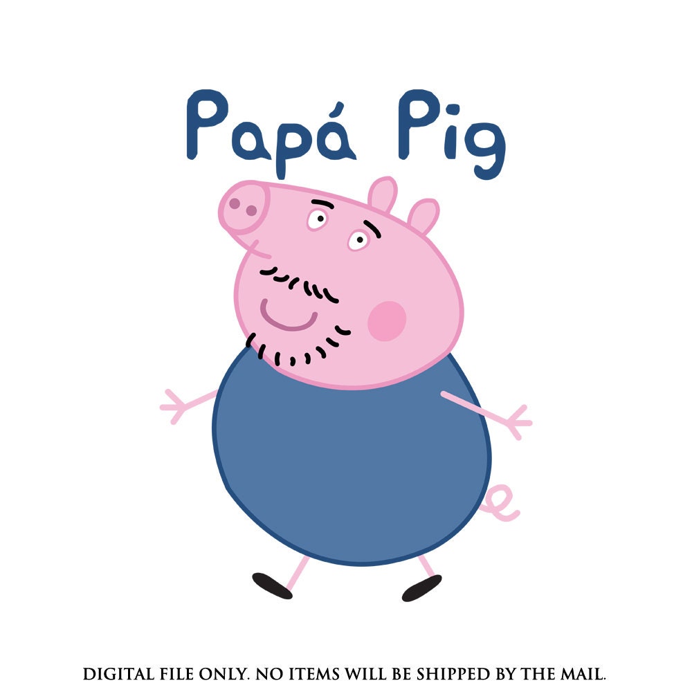 Papa pig Peppa pig iron on transfer Peppa pig by lauraspartyshop