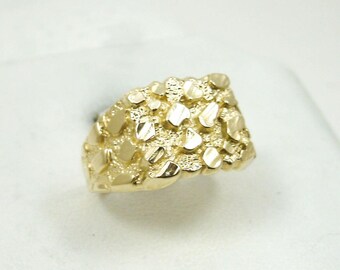 Gold nugget ring | Etsy