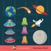 Outer Space Clipart Outer Space Digital Download Astronauts