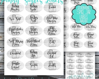 Spice Jar Kitchen LabelsFarmhouse inspired Shiplap and