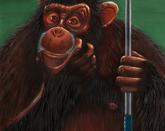 Golfing monkey | Etsy