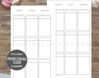 Printable Personal Planner Inserts Refills PERSONAL Size