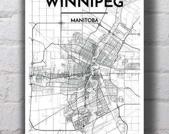 Winnipeg map | Etsy